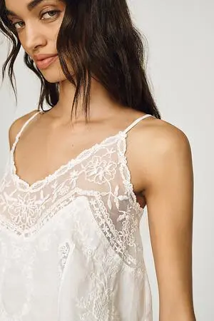 LYREBIRD Cotton Lace Swing Tank Top - Cream