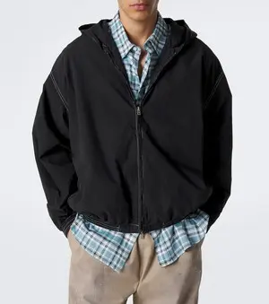 Acne Studios Logo Hooded Cotton Poplin Jacket