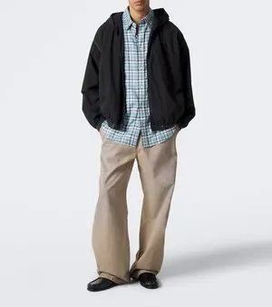 Acne Studios Logo Hooded Cotton Poplin Jacket