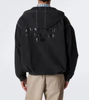 Acne Studios Logo Hooded Cotton Poplin Jacket