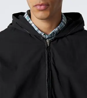 Acne Studios Logo Hooded Cotton Poplin Jacket