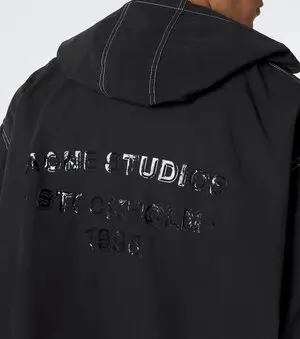 Acne Studios Logo Hooded Cotton Poplin Jacket