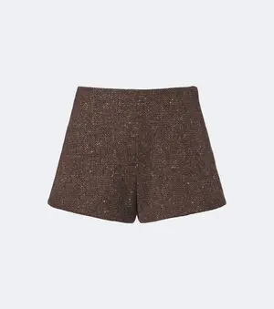 Ralph Lauren Wool And Cashmere-blend Bouclé Shorts - Brown