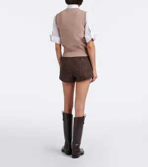 Ralph Lauren Wool And Cashmere-blend Bouclé Shorts