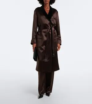TOM FORD Silk Satin Wrap Coat