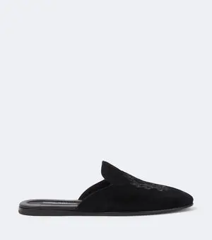 Dolce & Gabbana Embroidered Suede Mules