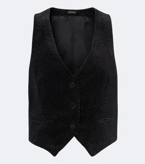 TOM FORD Polka-dot Cotton Velvet Vest