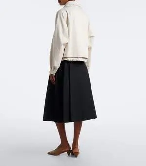 Loewe Belted Cotton-blend Midi Skirt