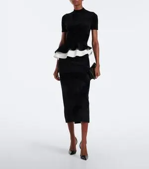 Roland Mouret Paneled Peplum Cocktail Dress