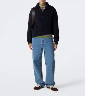 Dries Van Noten Ribbed-knit Wool Sweater