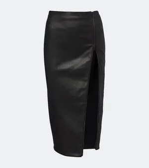 Gucci Leather Midi Skirt - Black
