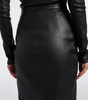 Gucci Leather Midi Skirt