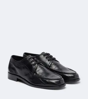 THE ROW Nino Leather Derby Shoes - Black