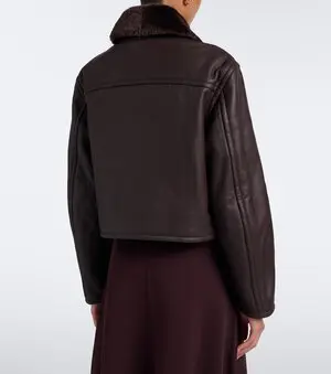 JOSEPH Liri Shearling-trimmed Leather Jacket