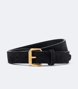 THE ROW Geo Suede Belt - Black