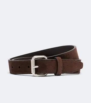 THE ROW Geo Suede Belt - Brown