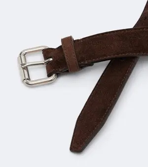 THE ROW Geo Suede Belt - Brown