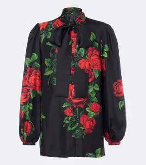 Dolce & Gabbana Floral Silk Satin Blouse - Multicoloured