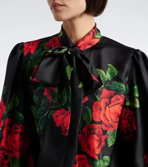Dolce & Gabbana Floral Silk Satin Blouse