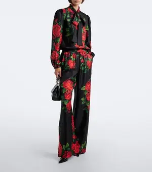 Dolce & Gabbana Floral Silk Satin Blouse