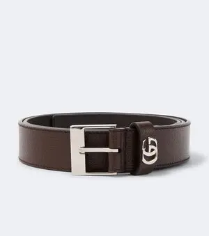 Gucci Double G Leather Belt - Brown