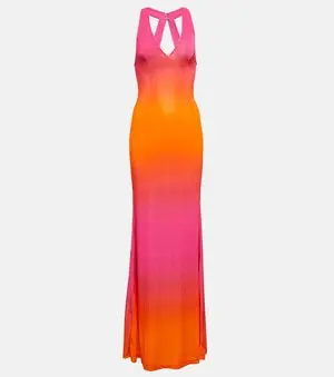 LOUISA BALLOU Printed Jersey Maxi Dress