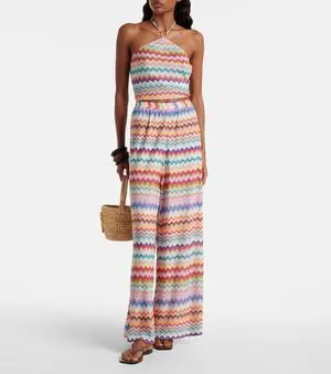 Missoni Zigzag Halterneck Lamé Crop Top - Multicoloured