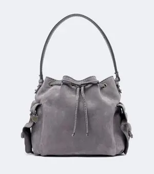 Acne Studios Multipocket Medium Suede Bucket Bag - Grey