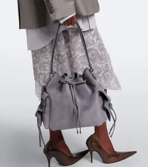 Acne Studios Multipocket Medium Suede Bucket Bag