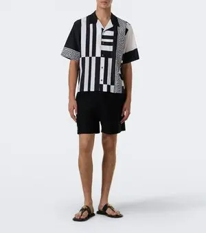 Versace Printed Cotton And Silk Bowling Shirt