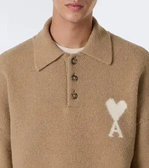 AMI Paris Alpaca And Wool-blend Polo Sweater