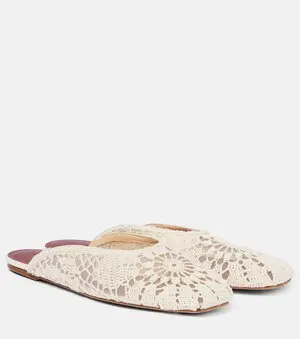 Magda Butrym Crochet Mules - White