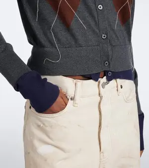Acne Studios Layered Silk, Wool, And Cashmere Cardigan