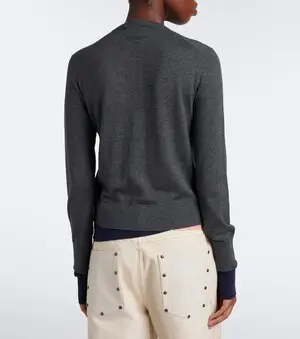 Acne Studios Layered Silk, Wool, And Cashmere Cardigan