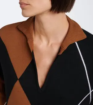 Max Mara Argyle Virgin Wool Sweater