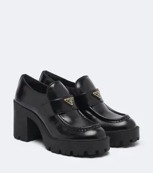 Prada Leather Platform Loafers