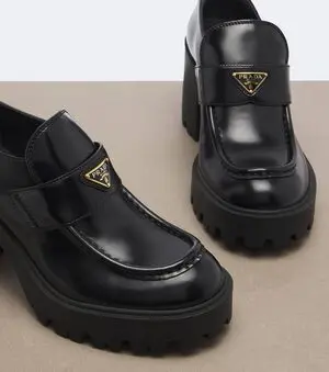 Prada Leather Platform Loafers