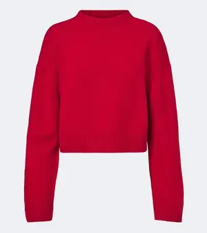 FFORME Marcela Cropped Wool And Cashmere Sweater - Red