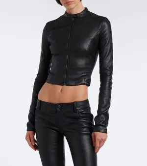 Gucci Cropped Leather Jacket
