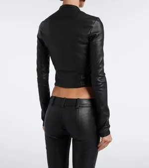 Gucci Cropped Leather Jacket
