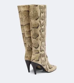 Isabel Marant Étoile Jany Snake-effect Leather Knee-high Boots