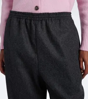 JIL SANDER Wool Flannel Wide-leg Pants