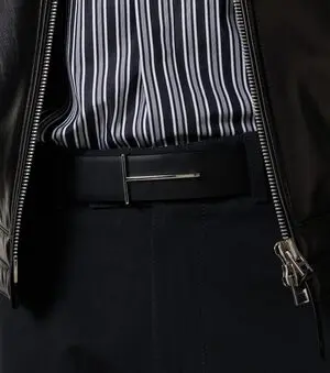 TOM FORD T Croc-effect Patent Leather Belt