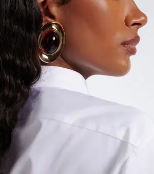 Givenchy Sculpted Gem Embellished Stud Earrings