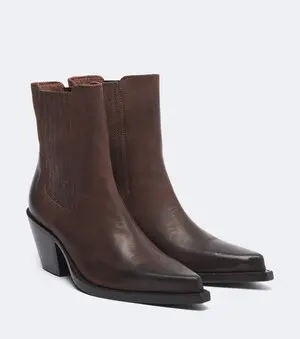 Paris Texas Dallas Leather Cowboy Boots - Brown