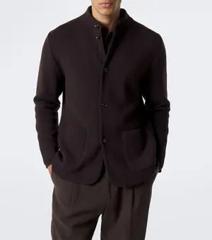 LARDINI Knitted Wool And Cashmere Blazer