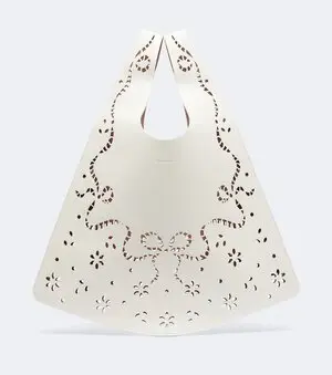 Simone Rocha Laser-cut Leather Shopper - White