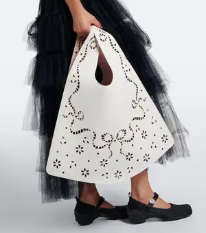 Simone Rocha Laser-cut Leather Shopper