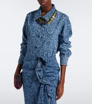 Dries Van Noten Floral Denim Overshirt
