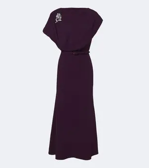 Roland Mouret Embellished Cady Cocktail Dress - Purple